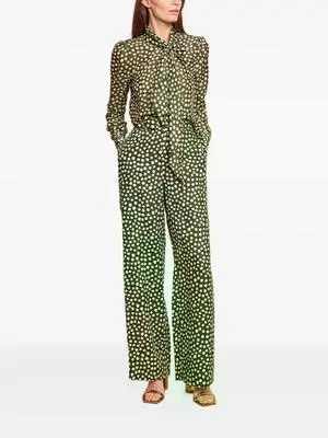 Cara Cara Mayflower Abstract-dot Linen Trousers