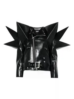 Junya Watanabe Spike-detail Leather Biker Jacket