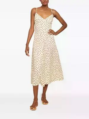 Cara Cara Polka-dot A-line Midi Dress - White