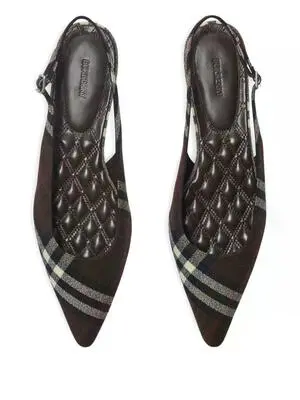 Burberry Check Slingback Flat Pumps