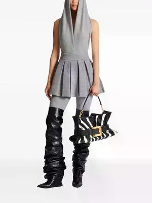 Balmain Pleated Knit Mini Skirt