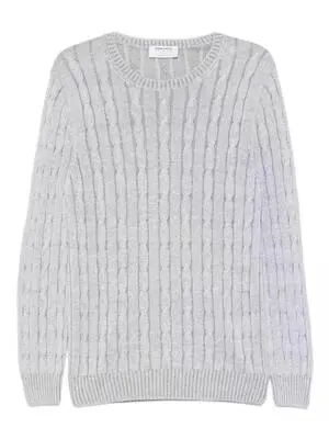 GRAN SASSO Cable-knit Crew-neck Sweater - Grey