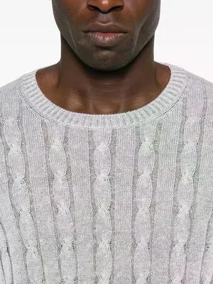 GRAN SASSO Cable-knit Crew-neck Sweater - Grey