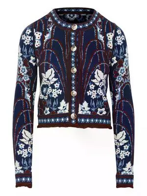 Cara Cara Livi Floral-pattern Cardigan - Blue