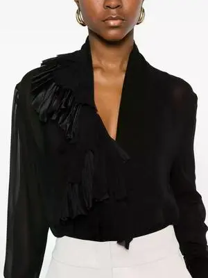Alberta Ferretti Ruffled Long-sleeve Blouse