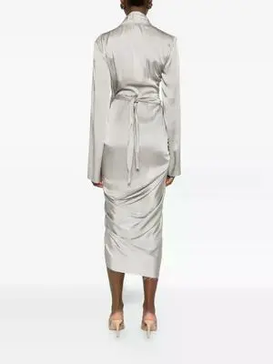Rick Owens Draped Wrap Midi Dress - Grey