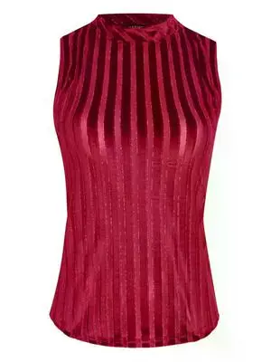 AMIR SLAMA Striped Mock-neck Top