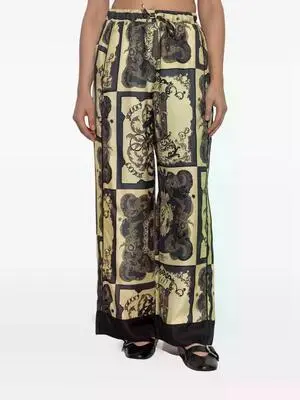 GANNI Printed Trousers - Gold