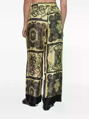 GANNI Printed Trousers - Gold