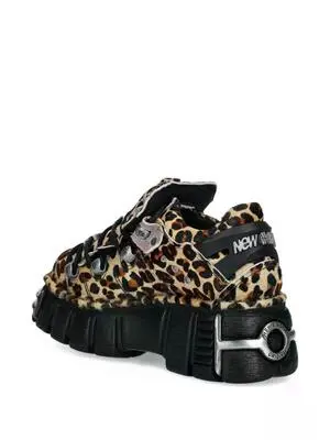 NEW ROCK Leopard-print Platform Sneakers - Neutrals