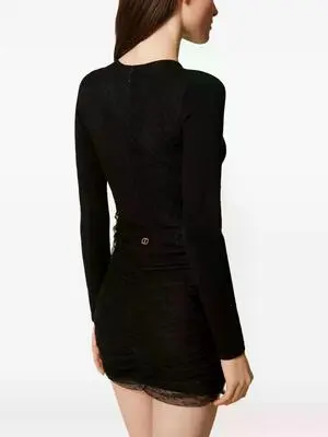 TWINSET Tulle-paneled Knitted Dress