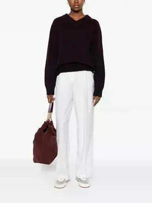 Soft Goat Knit Chunky V-neck - Red