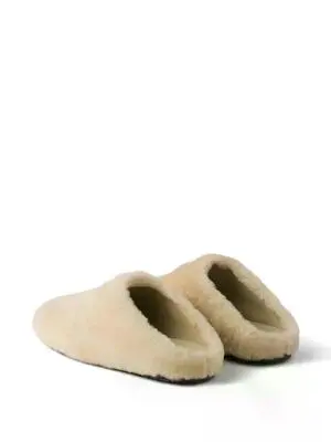 Prada Triangle-logo Shearling Mules
