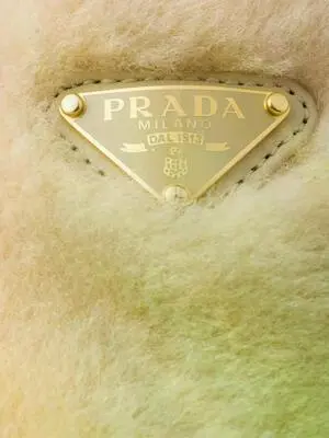 Prada Triangle-logo Shearling Mules