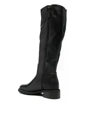 PROGETTO Round-toe Leather Boots