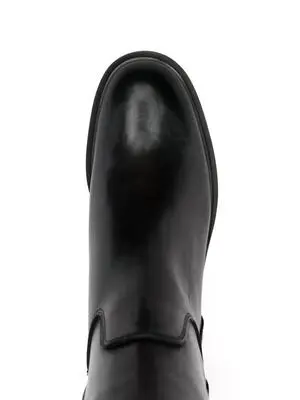 PROGETTO Round-toe Leather Boots