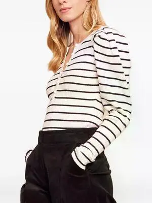 Cara Cara Puff-sleeve Striped Top