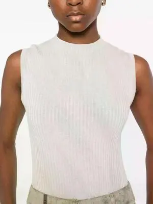 Peserico Crew-neck Ribbed Knit Top