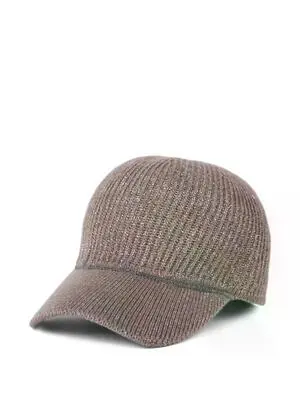 Brunello Cucinelli Lurex Ribbed Baseball Cap - Brown