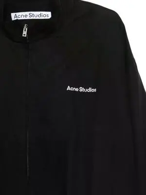 Acne Studios Washed Logo Zip Jacket - Black