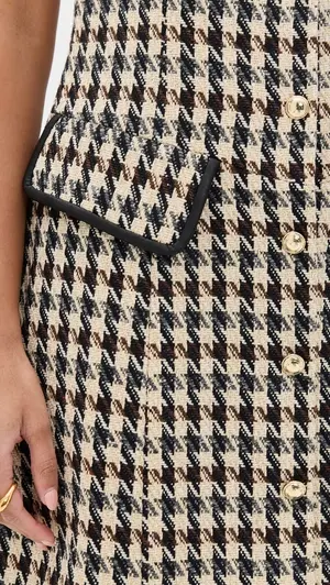 Shoshanna Abigail Houndstooth Tweed Mini Dress