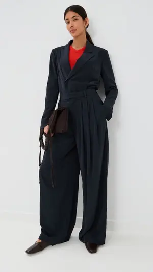 Tibi Relaxed Triple Pleat Pants