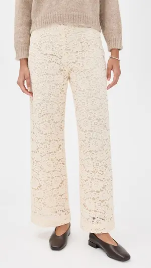 THE TINY BIG SISTER Lace Wide Leg Trousers