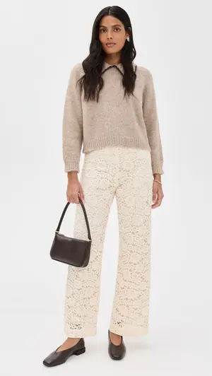 THE TINY BIG SISTER Lace Wide Leg Trousers