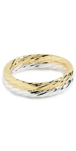 Argento Vivo Twist Bangle Set - Gold/silver