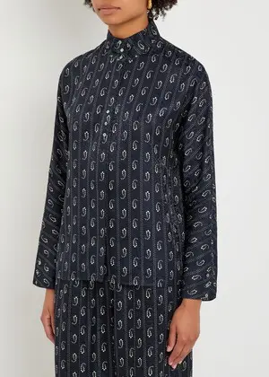 Tory Burch Patterned Jacquard Satin Shirt