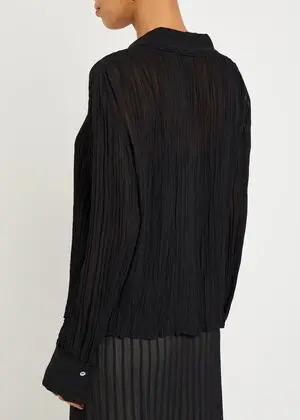Vince Striped Plissé Chiffon Shirt