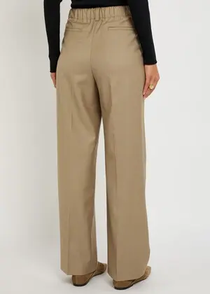 Moncler Straight-leg Wool Trousers - Beige