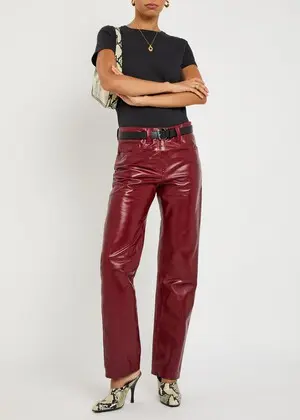 Khaite Callum Straight-leg Leather Trousers
