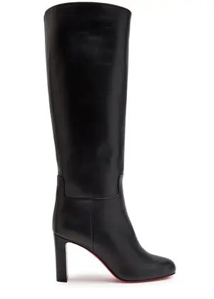 CHRISTIAN LOUBOUTIN Loo Botta 85 Leather Knee-high Boots - Black