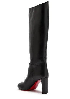 CHRISTIAN LOUBOUTIN Loo Botta 85 Leather Knee-high Boots - Black