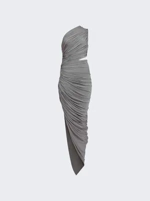 ALAÃA Asymmetrical Cut-out Midi Dress - Grey
