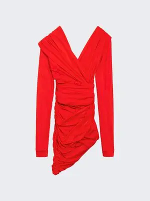 Red Draped Mini Dress