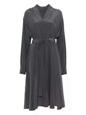 JOSEPH Belted Silk Dress