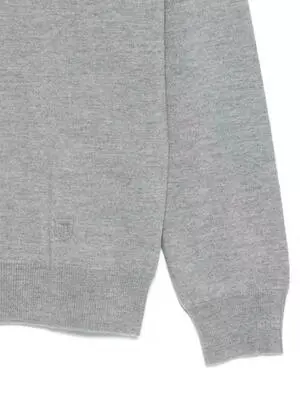 Corneliani Embroidered Logo Crew-neck Sweater - Grey