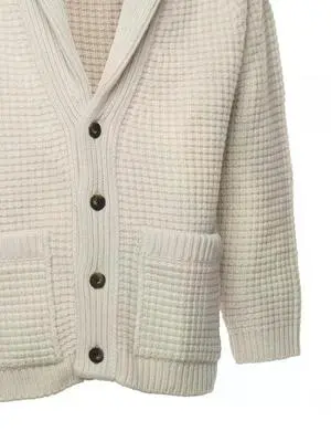 Eleventy Buttoned Wool-cashmere Cardigan - White