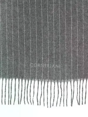 Corneliani Striped Fringed Scarf