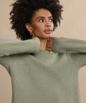Jenni Kayne Cashmere Fisherman Sweater - Sage