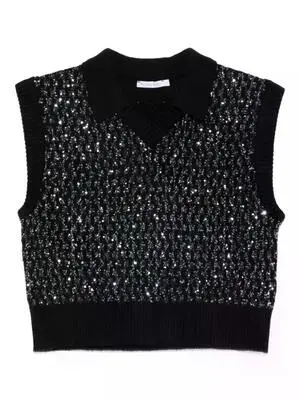 Patrizia Pepe Sequinned Knitted Top
