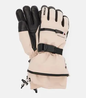 Moncler Leather-trimmed Ski Gloves - Pink