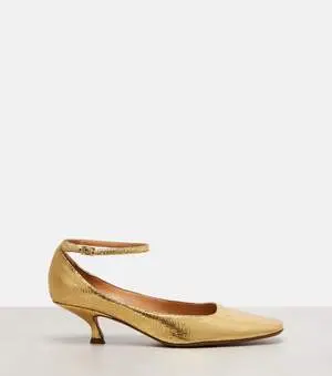 Calvin Klein Anna Metallic Leather Pumps