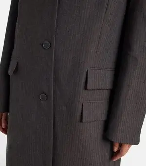 Calvin Klein Brooke Striped Wool Coat