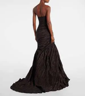 MARMAR HALIM Draped Off-shoulder Corset Gown