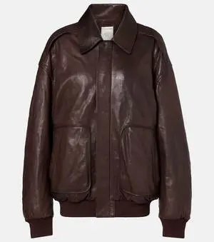 Calvin Klein Johnson Leather Bomber Jacket
