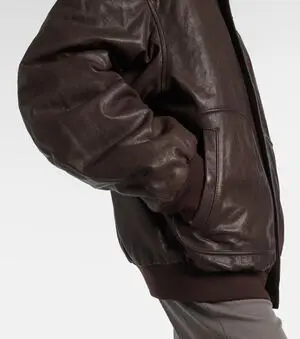 Calvin Klein Johnson Leather Bomber Jacket