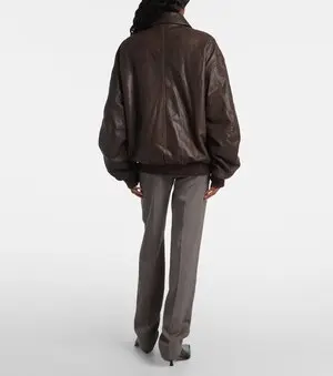 Calvin Klein Johnson Leather Bomber Jacket